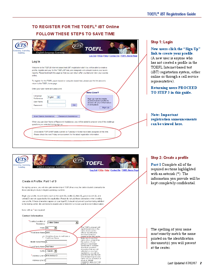 How to Register for the TOEFL® iBT Online A Step-by-Step Tutorial ...