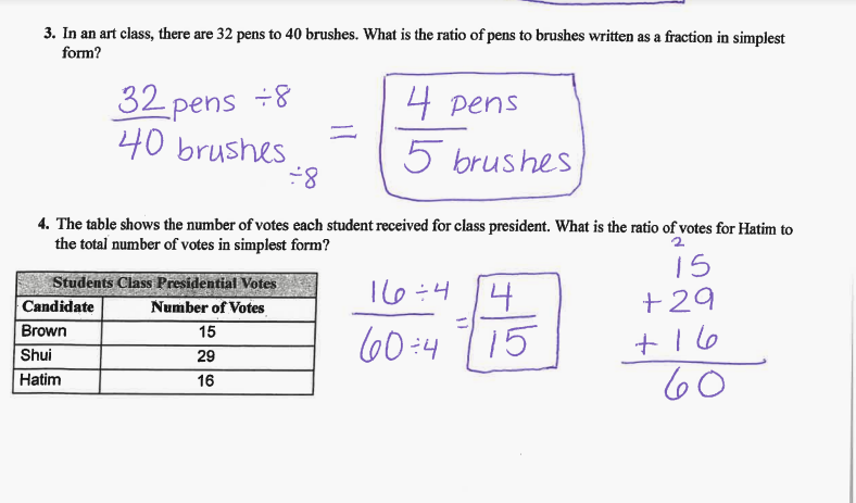 Grade 6 Math with Ms. Eringis : Review Sheet Answer Key & Homework Info