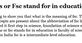Fsc stands for in education or Fsc means | Online Teachers