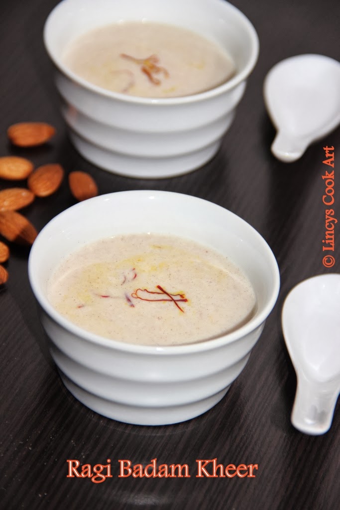 Ragi Badam Kheer/ Ragi Kesar Badam/ Finger millet Badam Milk ~ Lincy's ...