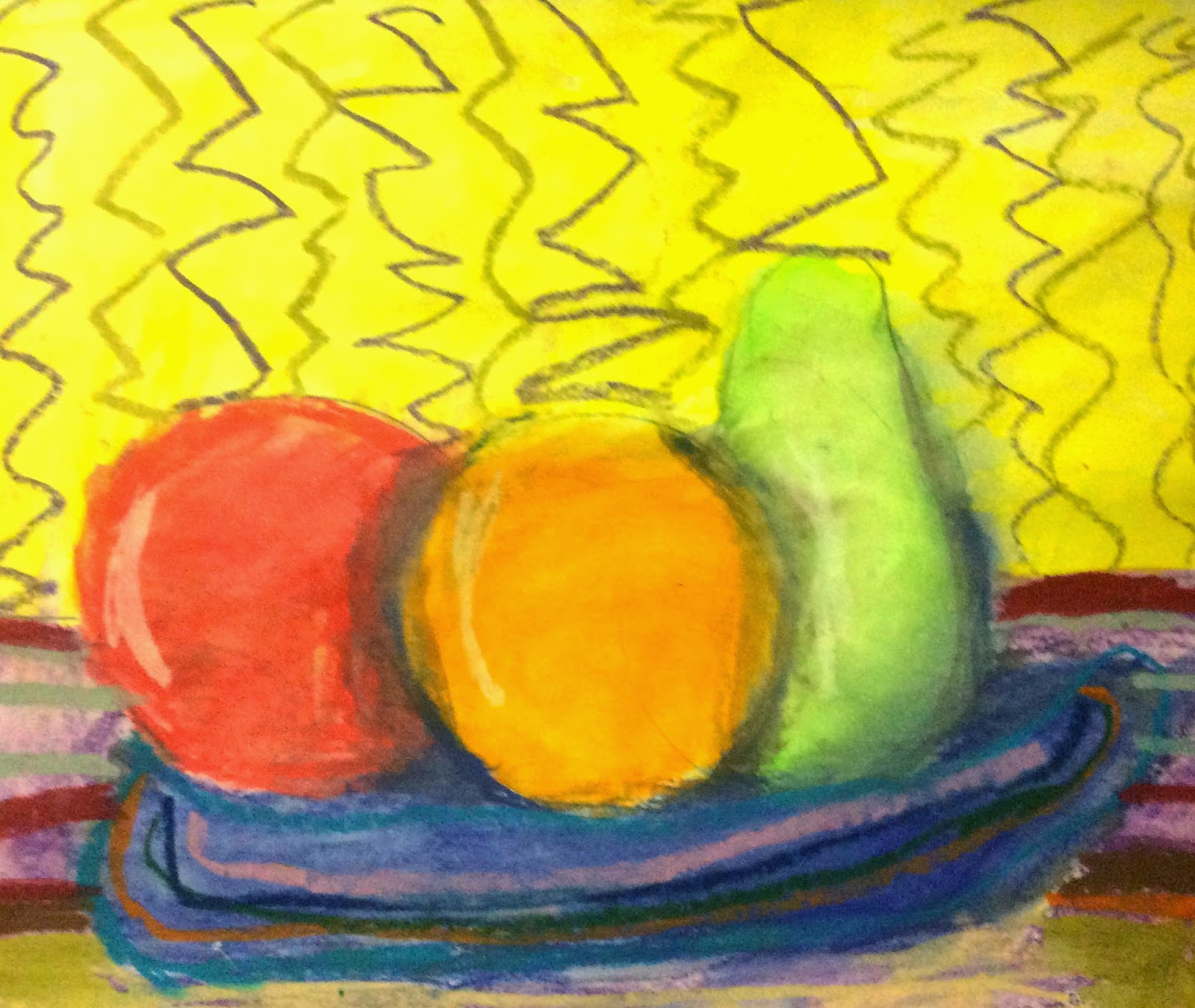 Ms. Curry's Art Room : Grade 1 Still Life Drawings of Fruit