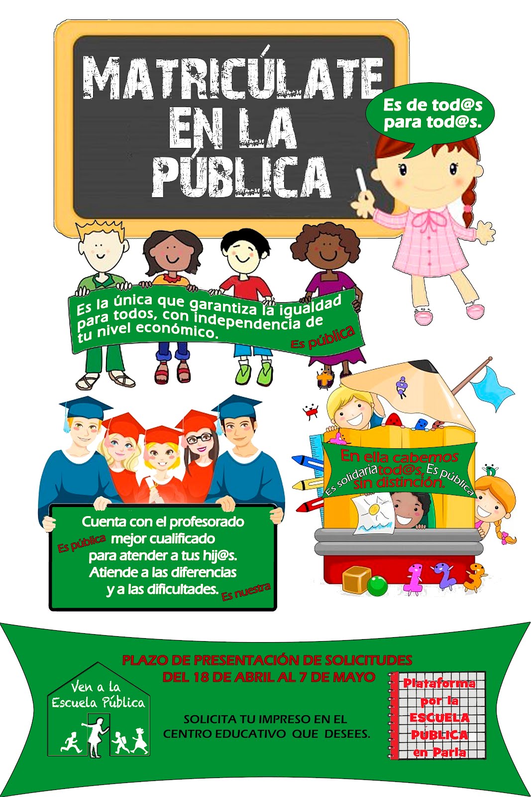 Plataforma por la Escuela Pública en Parla: Cartel "Matriculate en la ...