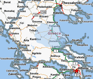 Thessaly Map Province Area | Map of Greece Regional Political Province