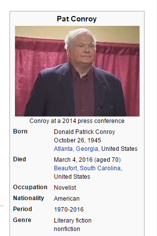 The Mindless Freaks: Death of Pat Conroy Prince of Tides 131, 143 ...