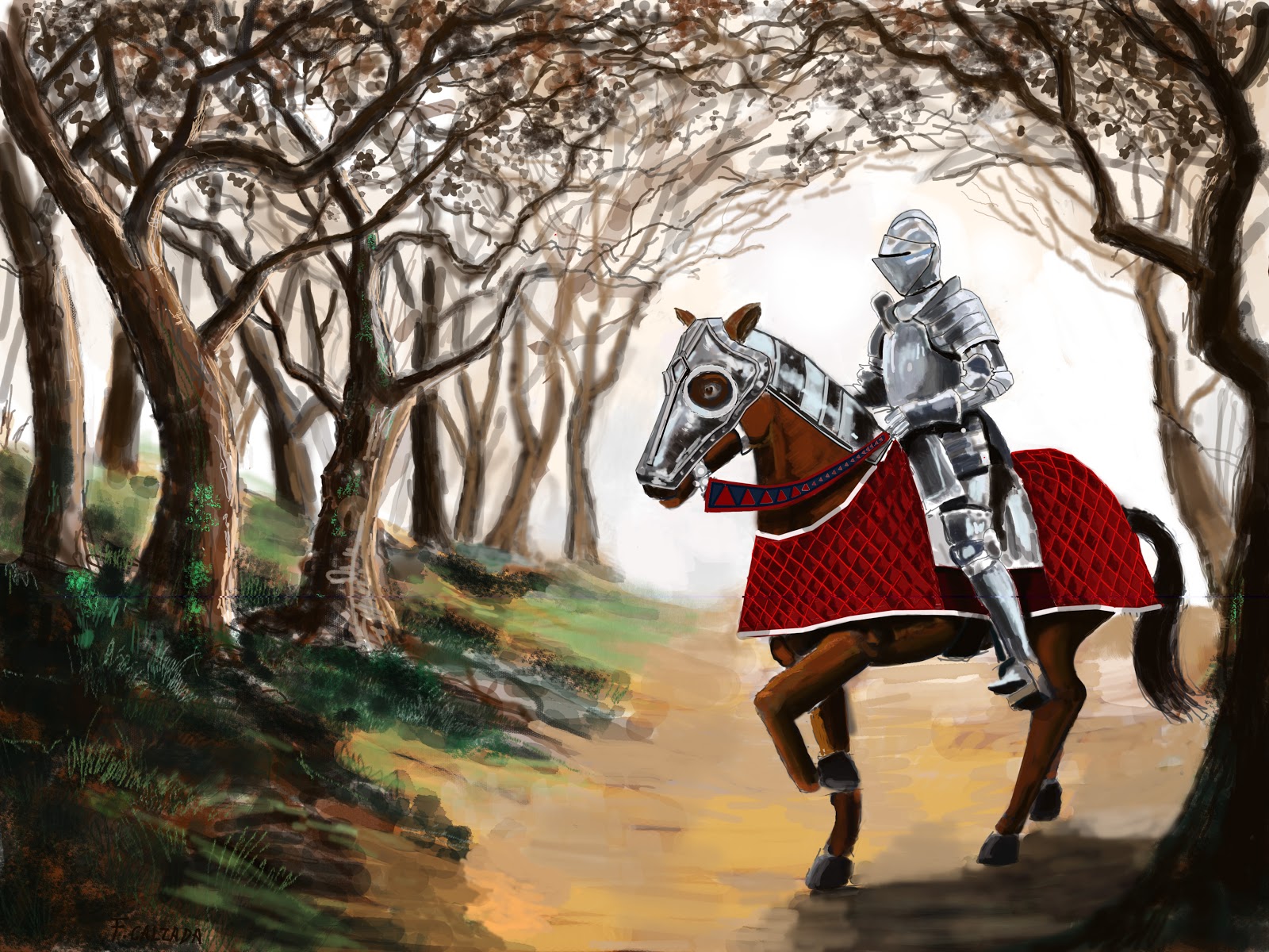 Fernando Calzada Illustrations. Ilustraciones.: Knight on a quest