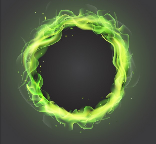 Green flames frame Free Vector | Freebies PSD