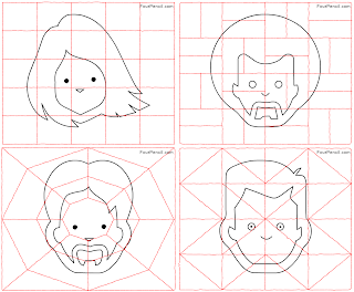 Four grid: Free printable Face grid line drawing worksheet/activity for ...