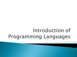 Introduction of computer language