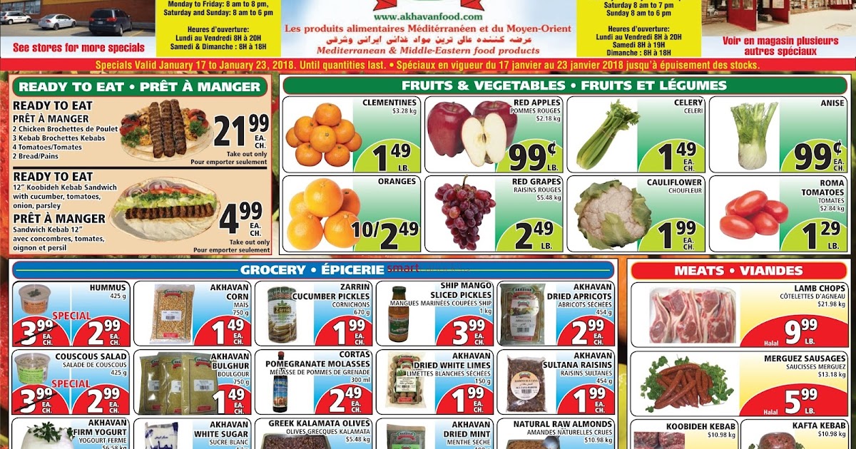 Akhavan Supermarche Weekly Flyer January 17 – 23, 2018 | Weekly Flyers ...