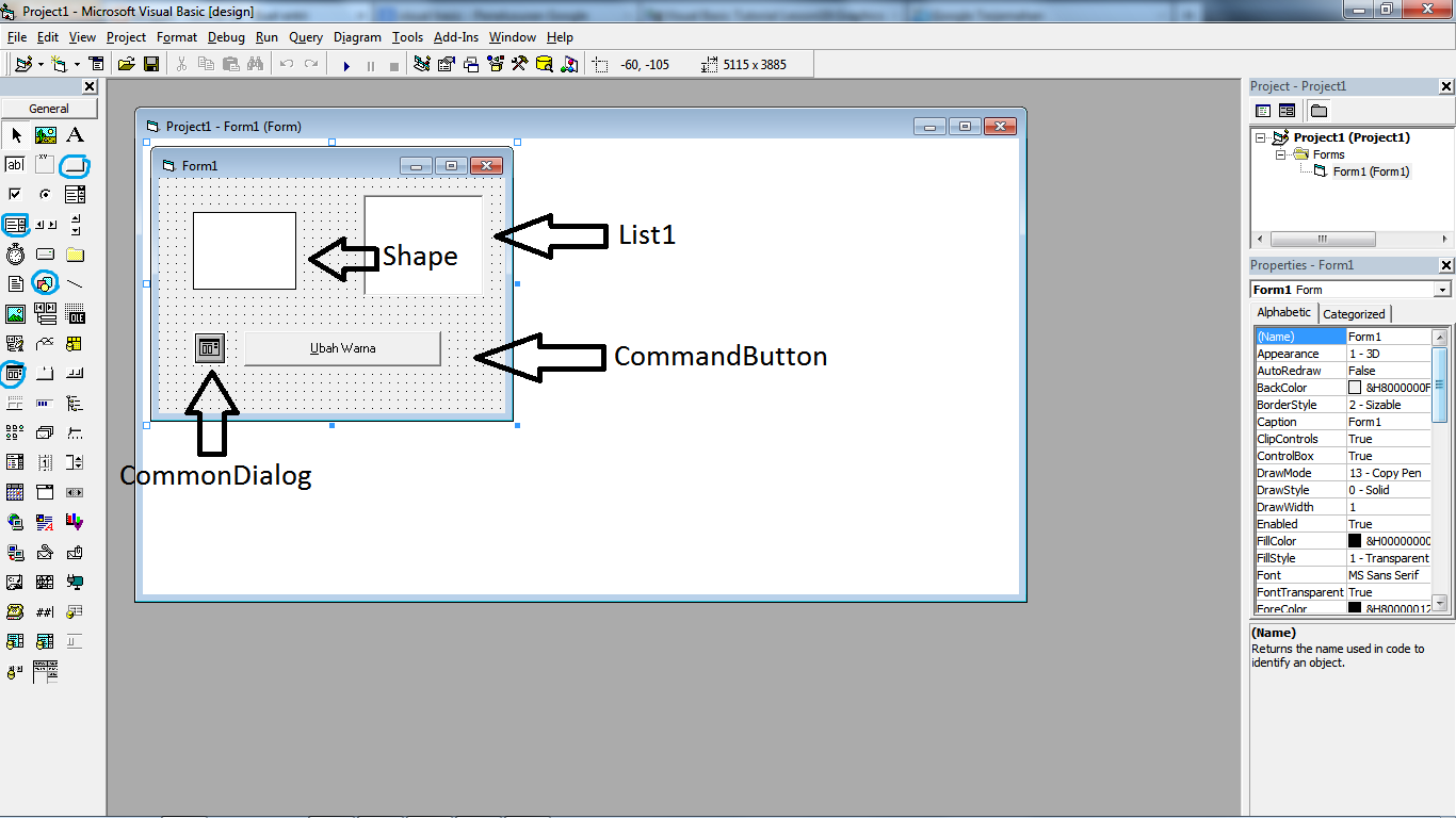 Mengubah Bentuk Di Visual Basic | Tutorial 29