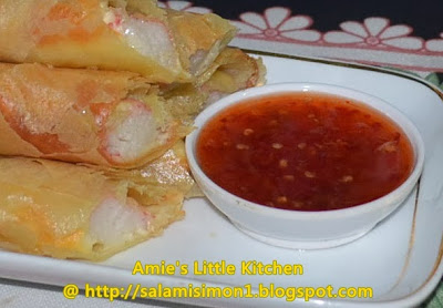 Popia Isi Ketam Berkeju ( Creamy Crabstick Rolls) - Amie's Little Kitchen