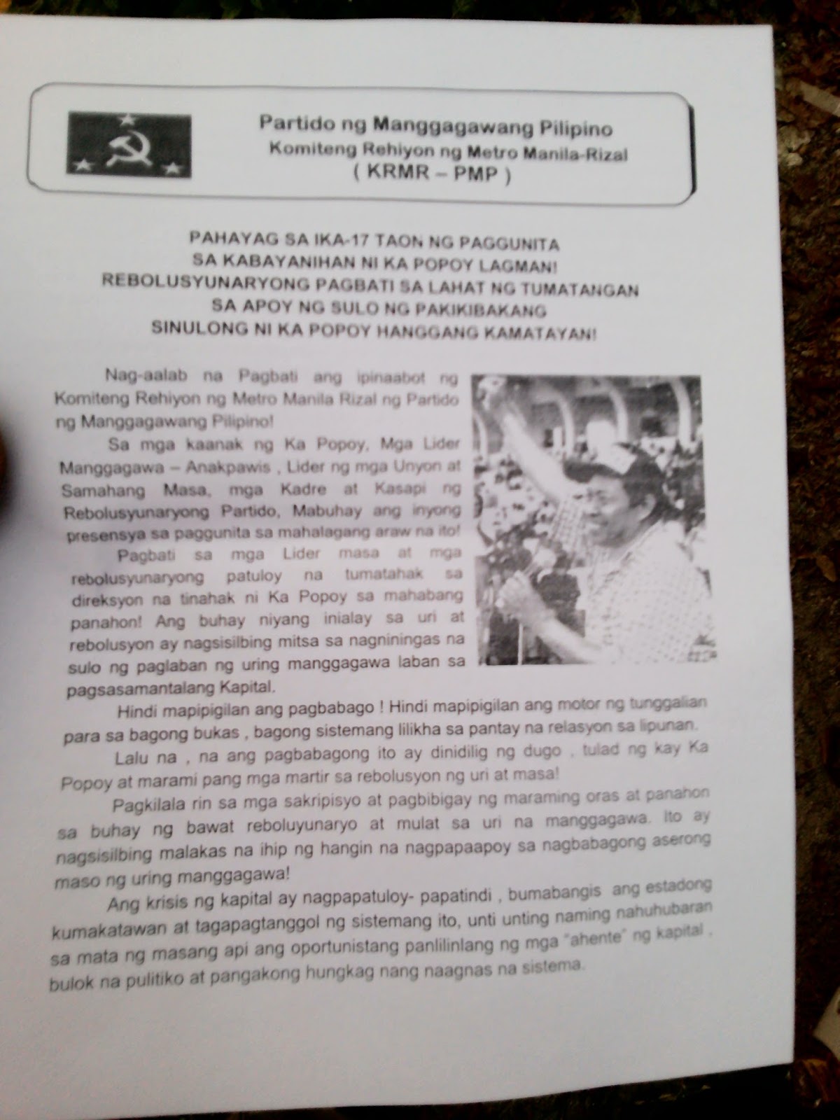 Ka Popoy: Working Class Hero: Pebrero 2018