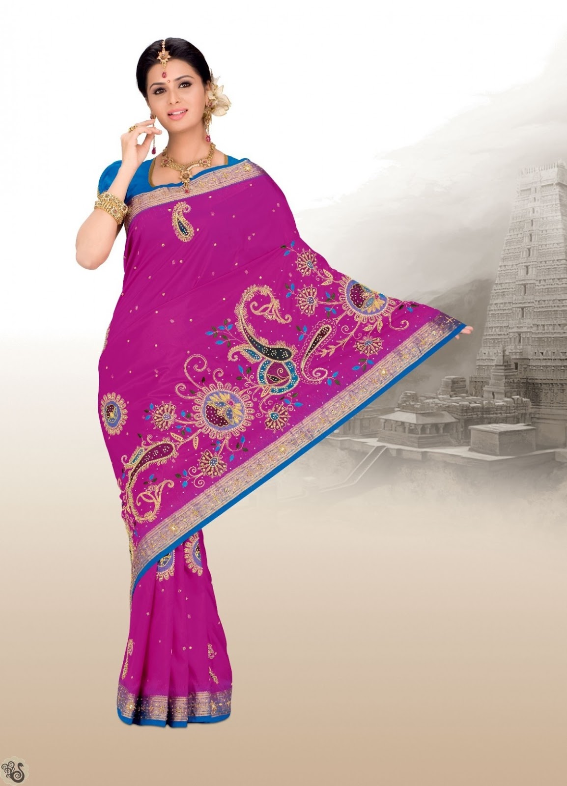 Designer Indian Sarees: Latest Kundan Work Sarees Designs - Latest ...