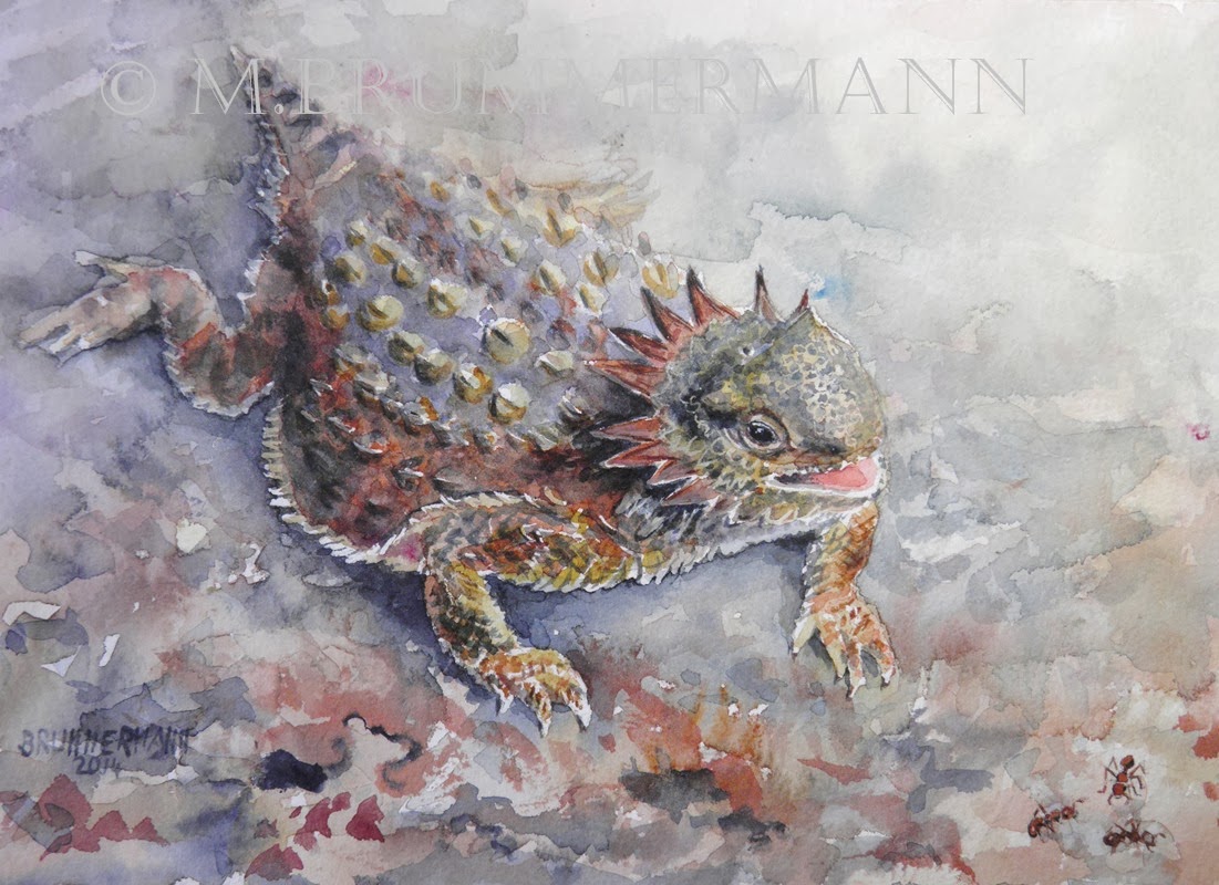 Wall Hangings Home & Living Horned Lizard #2 original painting Urban ...