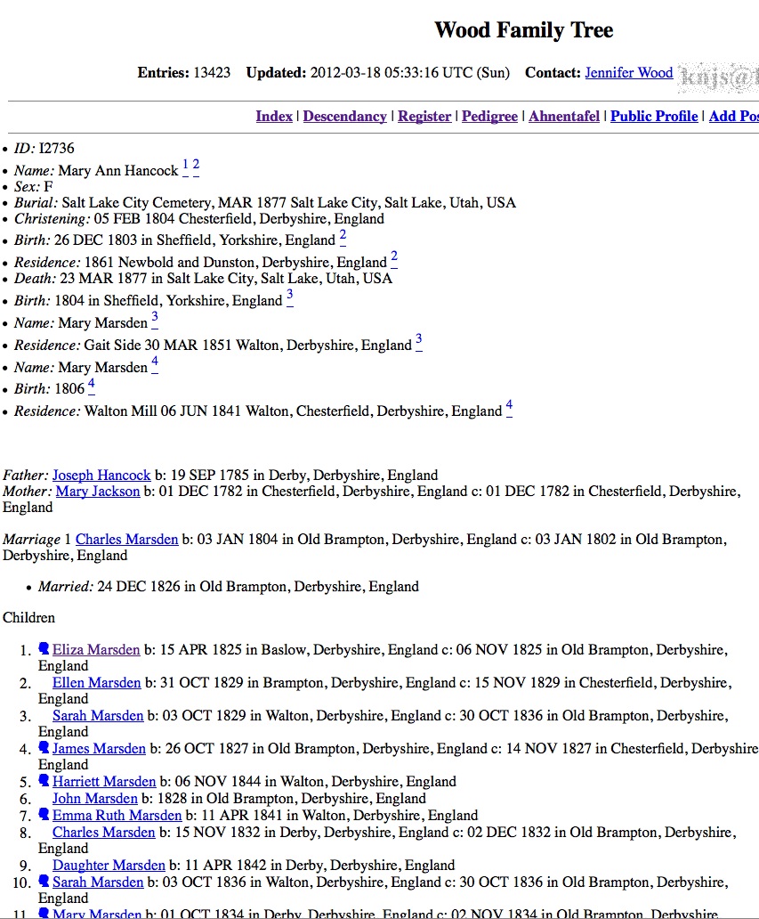 TheAncestorFiles: Marsden Family: RootsWeb