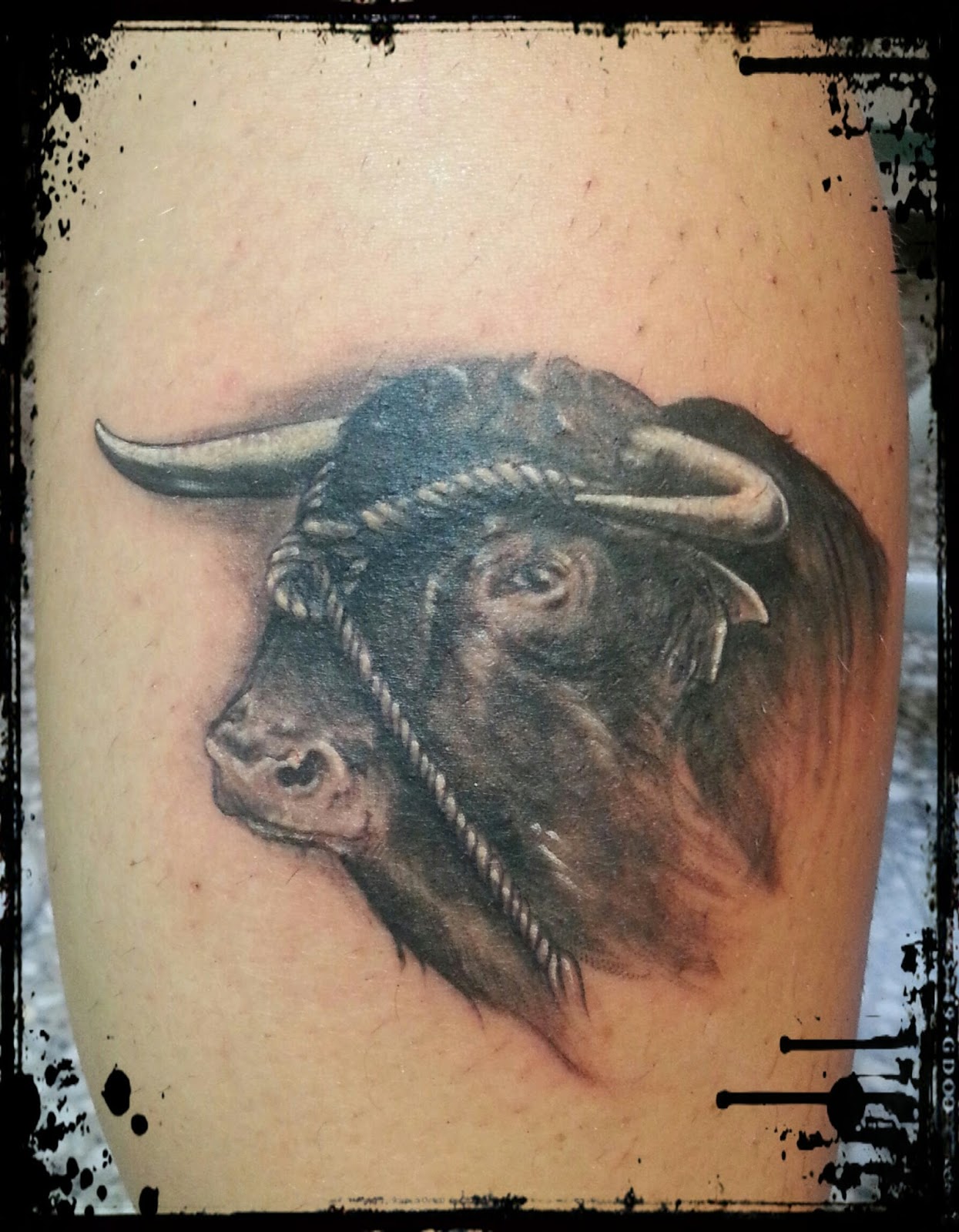 M.Carmen Silla Tattoo: Cabeza de toro (bou en corda)