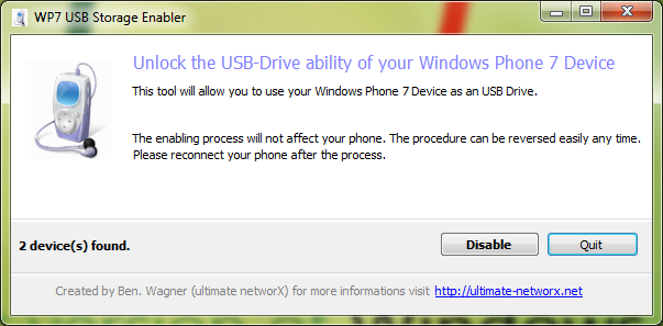 Use seu Windows Phone 7 como armazenamento USB! ("Adicionar a função de ...