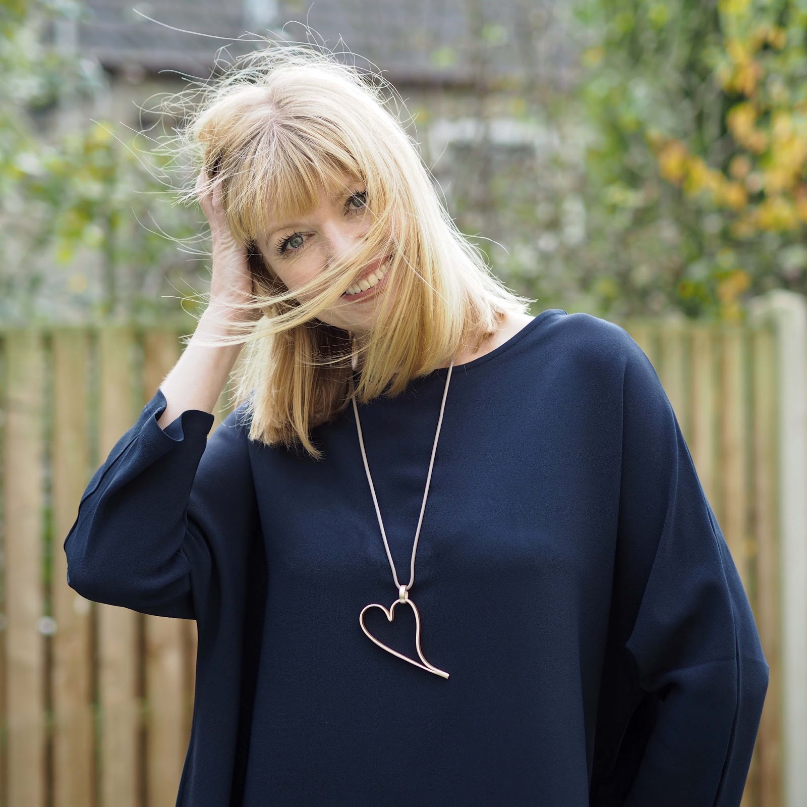 The Hope Navy Crepe Cocoon Dress and Navy Knee High Boots - What Lizzy ...