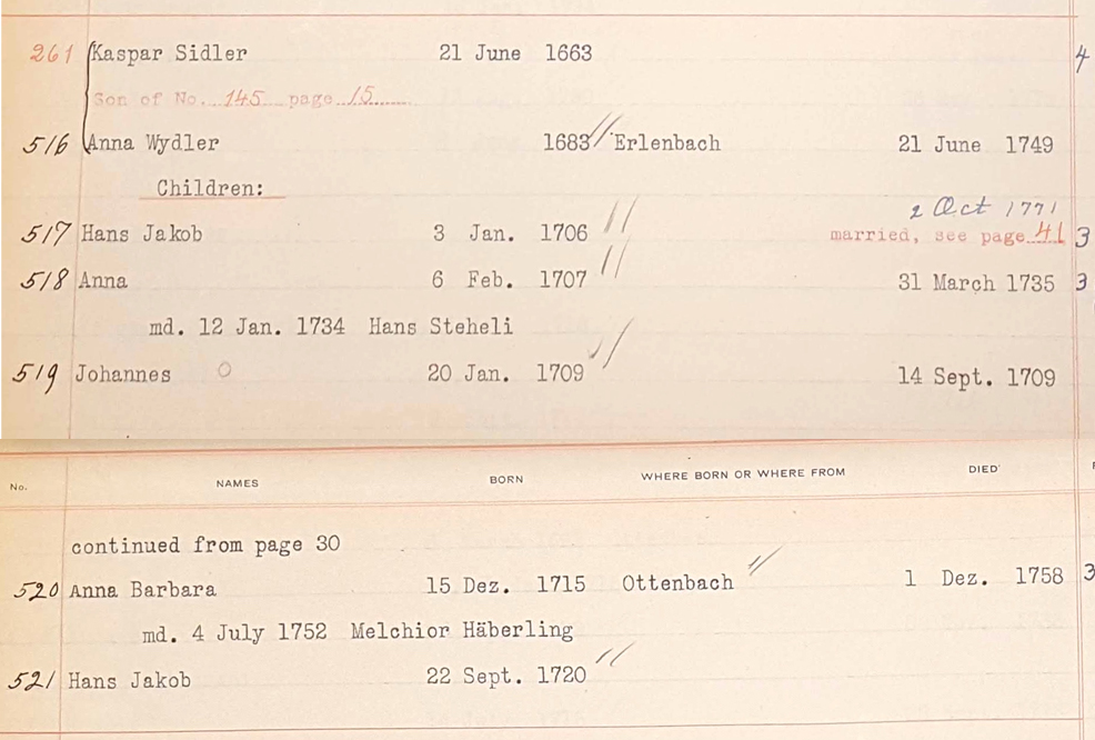 GatheringGardiners: Hans Jakob Sidler 1706 - 1771