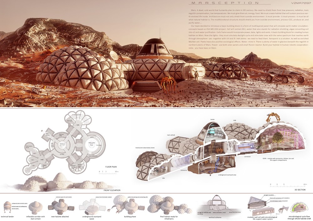 Mars base concept by Wojtek Fikus for Marsception 2018 competition ...