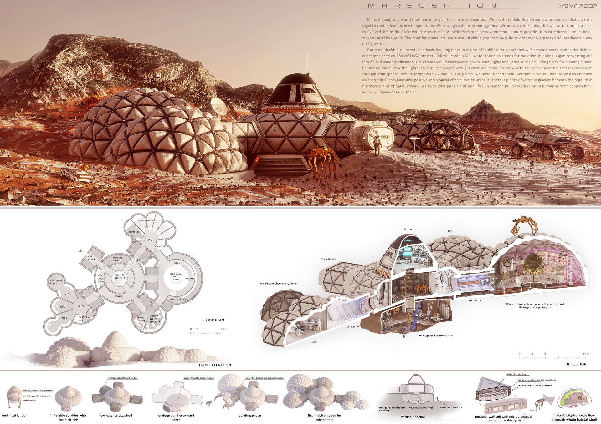 Mars base concept by Wojtek Fikus for Marsception 2018 competition ...