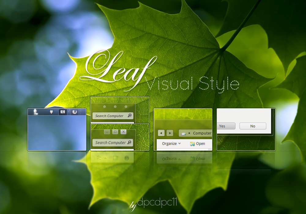 Leaf Visual Style for Windows7 ~ PC THEMES FREE