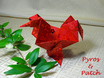 Pyros & Patch: Gallo ad origami