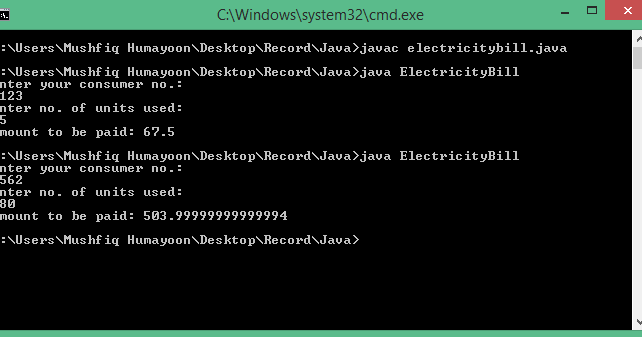 Asp.NET,PHP,JAVA,JavaScript & HTML Questions and Answers : Electricity bill calculator