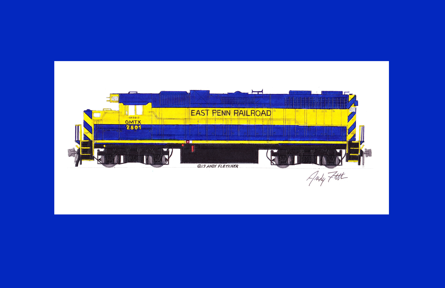 Andy Fletcher Blog-: East Penn Railroad GP38-3 GMTX #2801 Drawing by ...