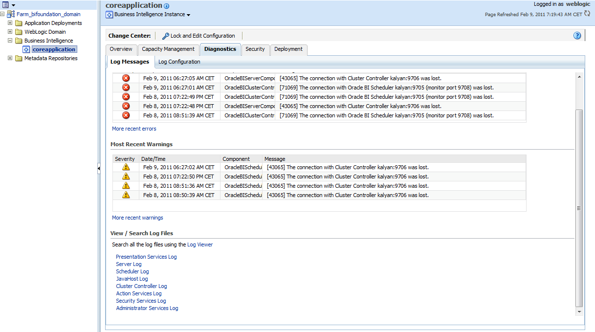 Oracle Business Intelligence Obiee Allam S How Can We Find The Obiee 11g Log Files