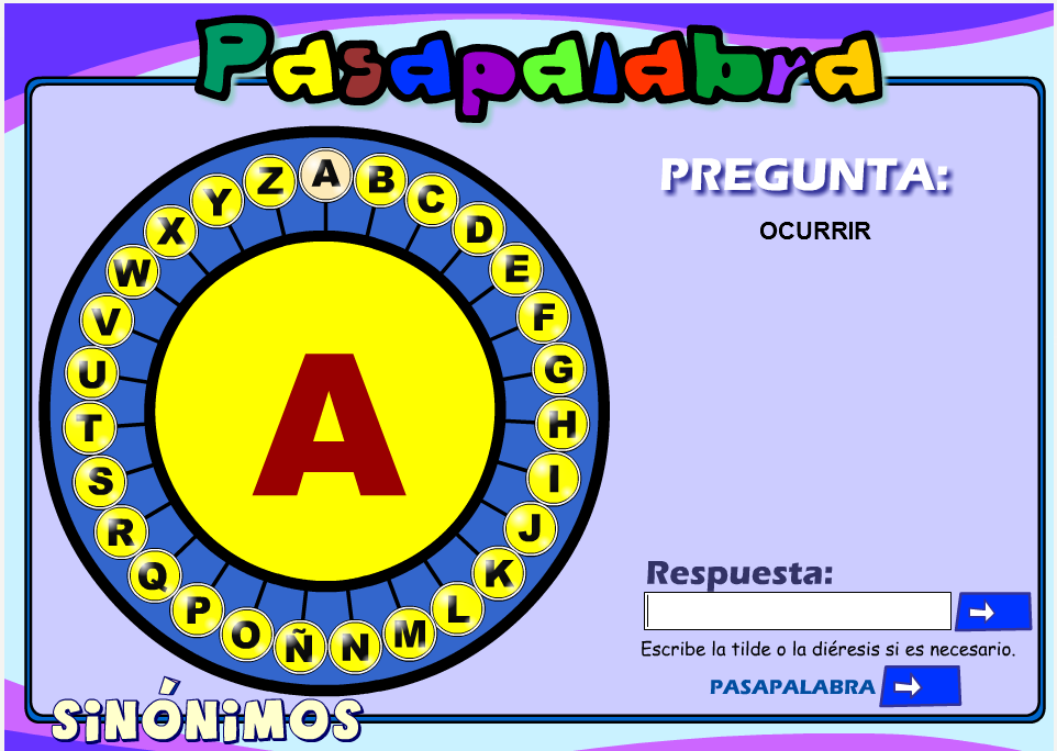 EL RINCÓN DE LA PIZARRA DIGITAL: PASAPALABRA