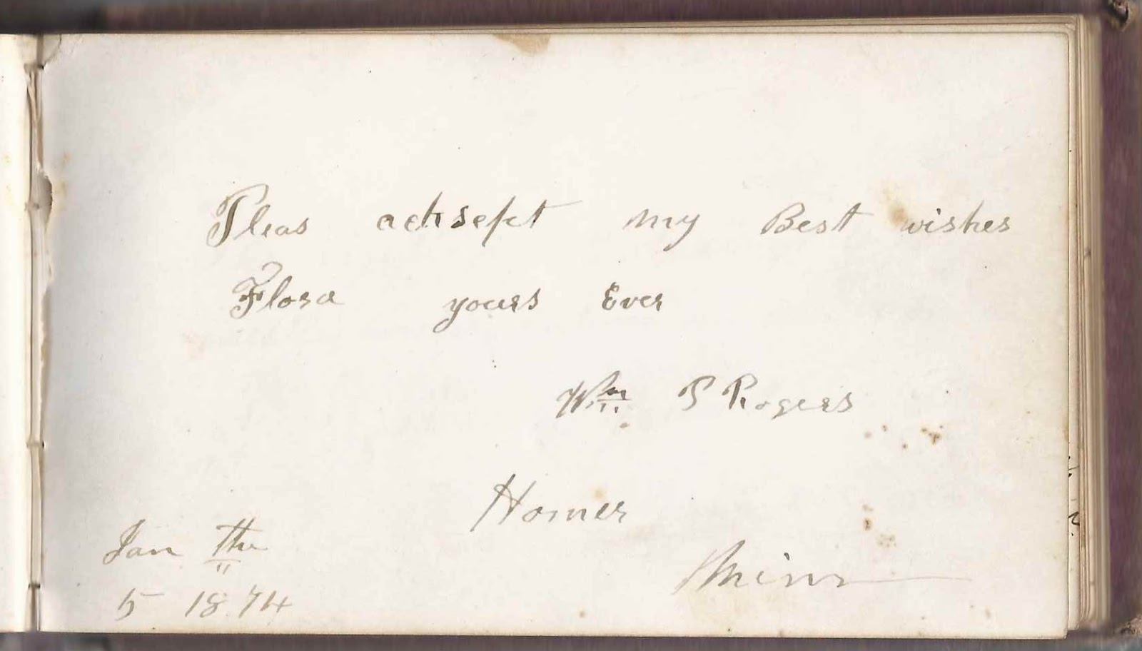 Heirlooms Reunited: 1870s Autograph Album of Flora Maria Holbert of ...