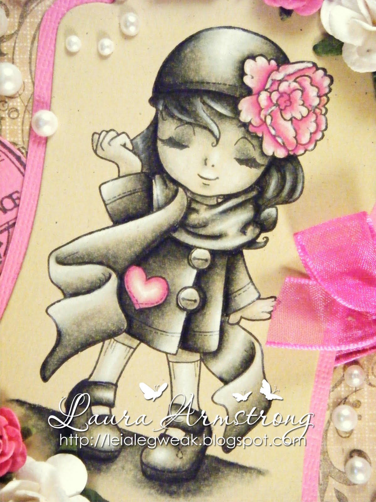 Leia Legweak's Handmade Crafts: Pink Kraft Card