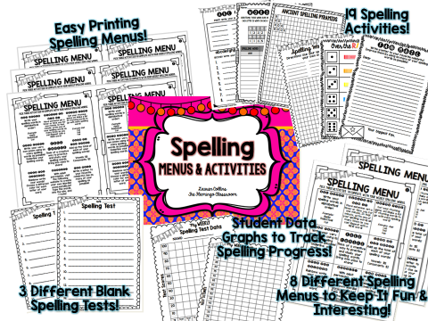 The Flamingo Classroom: Differentiation | Spelling Menus & Activities