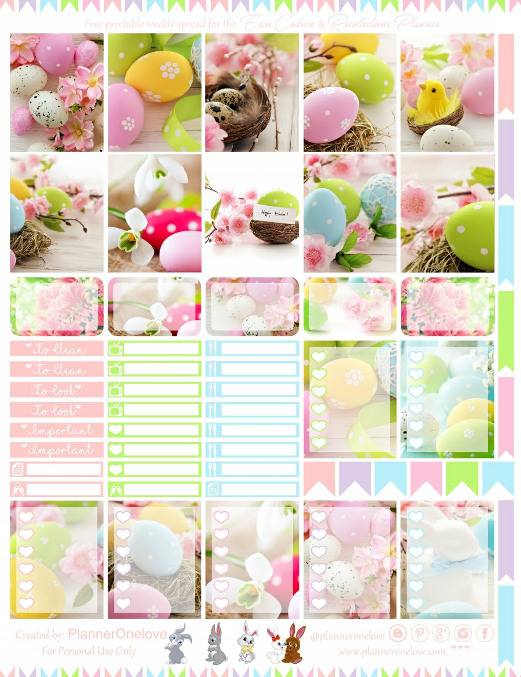 Free Happy Easter Printable Planner Stickers For The Erin Condren ...