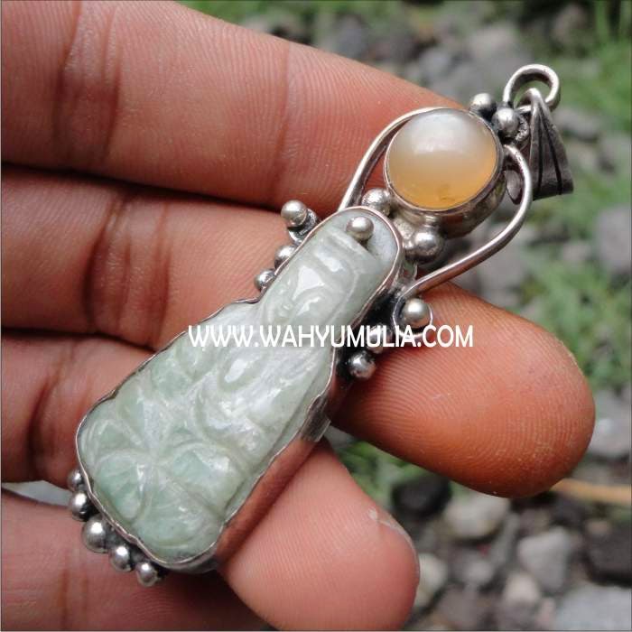 Liontin batu Giok + Moonstone (Kode:173) , Toko Batu Permata , Jual ...