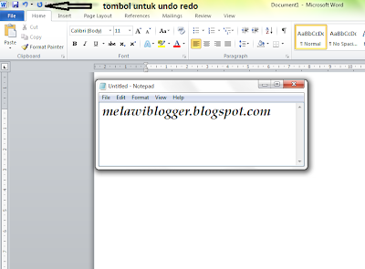 undo, redo, dan dummy teks di Microsoft Word 2010