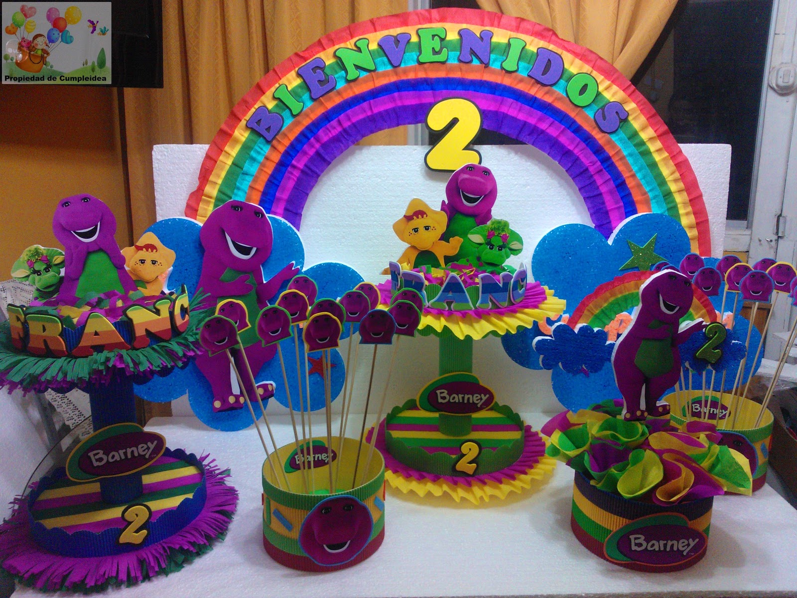Adornos de barney para fiestas infantiles - Imagui