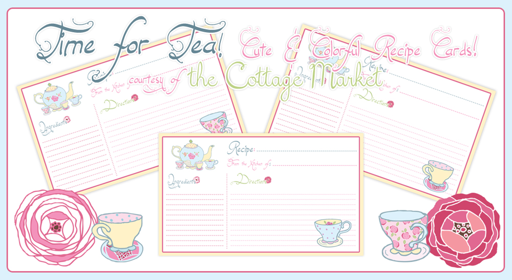 Time For Tea Printable Recipe Cards especially for you! - The Cottage ...