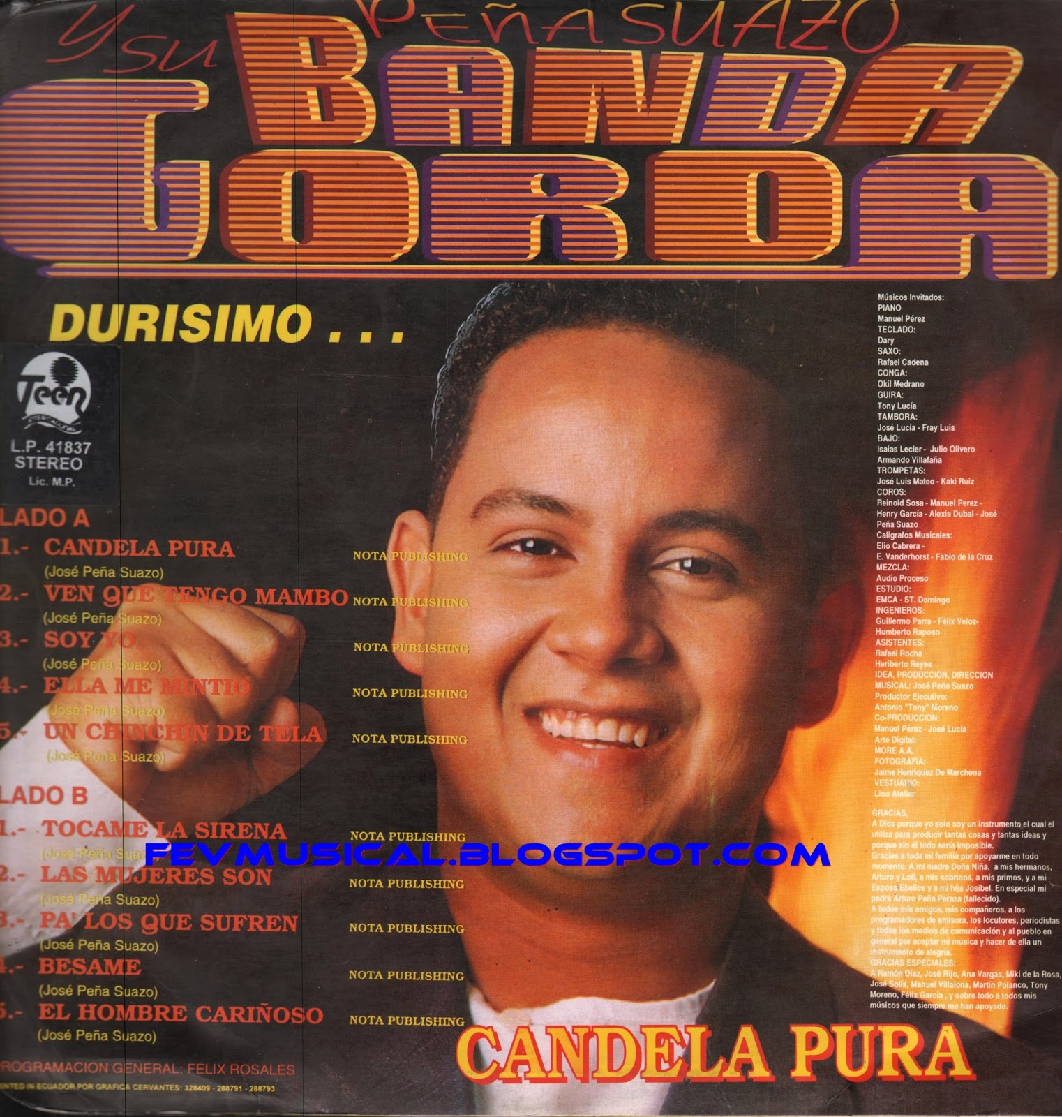 FEV MUSICAL: 1995 - Jose Peña Suazo & La Banda Gorda - Candela Pura ...