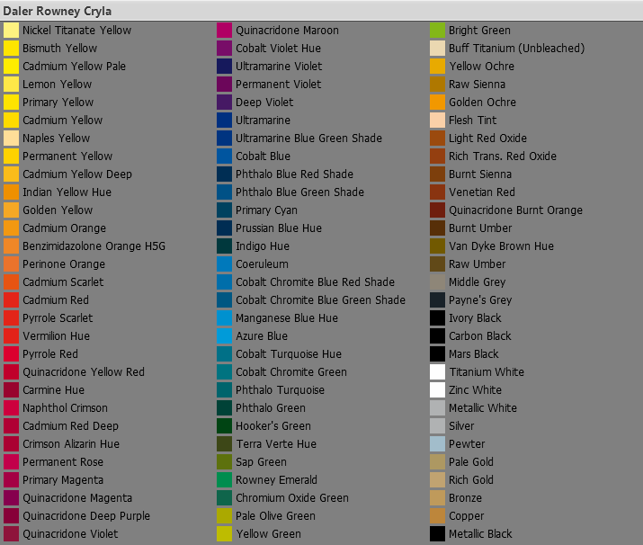 gee, a priest!: Real Media Paint Swatches