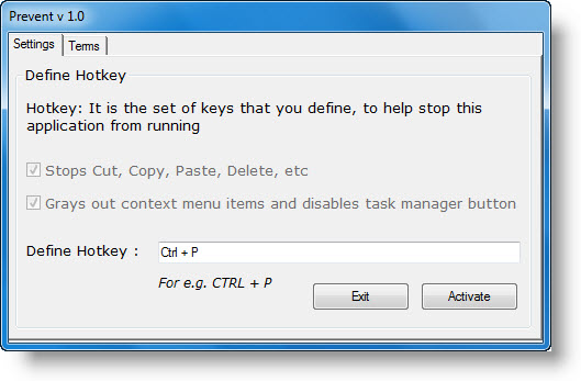 Prevent v 1.0 - Restrict Cut Copy Paste Delete in Windows 7/8/10 Prevent v 1.0 - Restrict Cut Copy Paste Delete in Windows 7/8/10