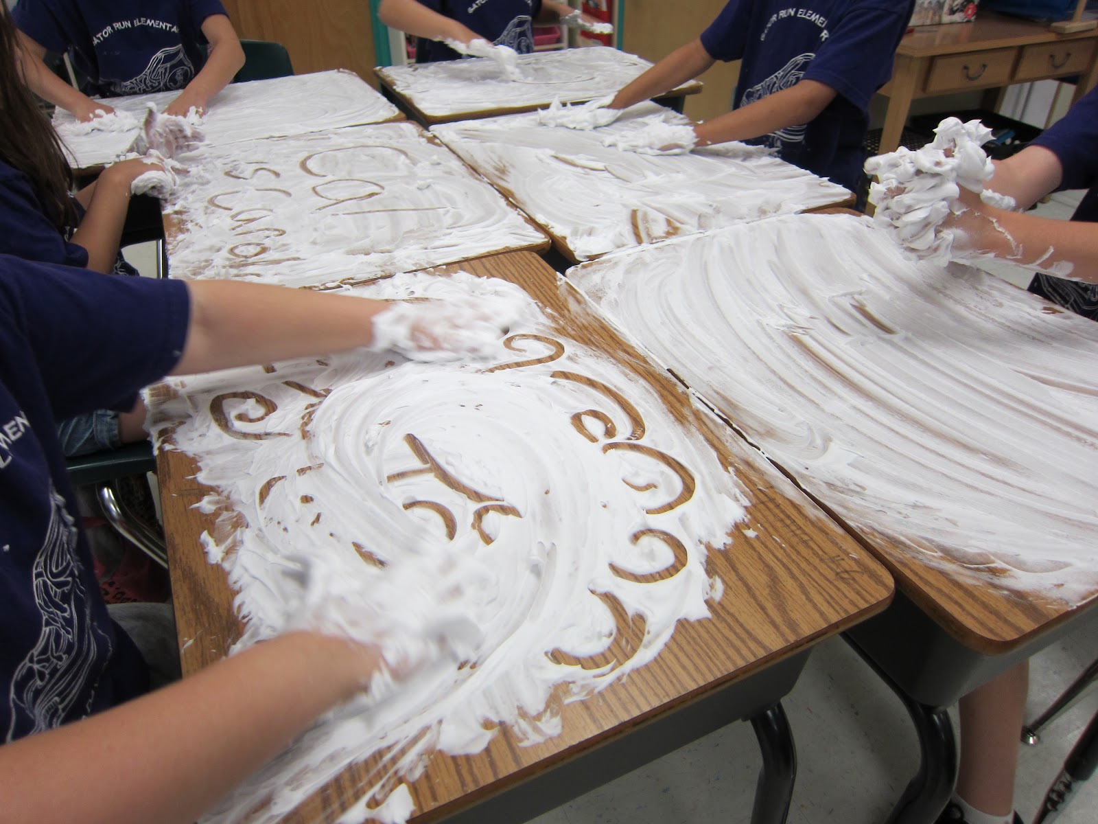 Shaving cream and recess - Sunny Days in Second Grade