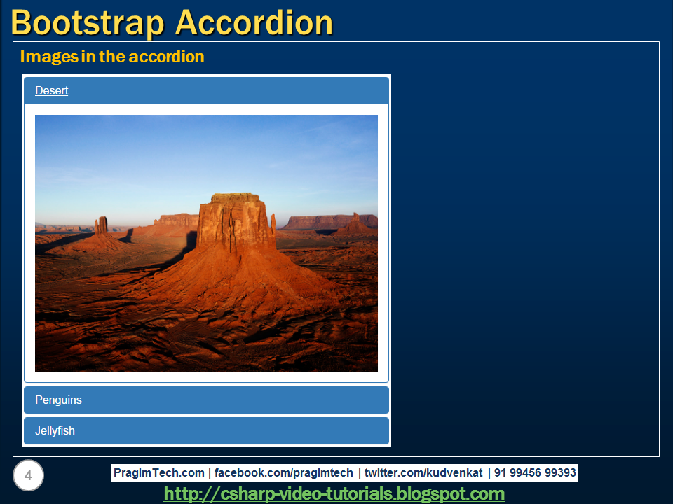 Sql server, .net and c# video tutorial: Bootstrap accordion