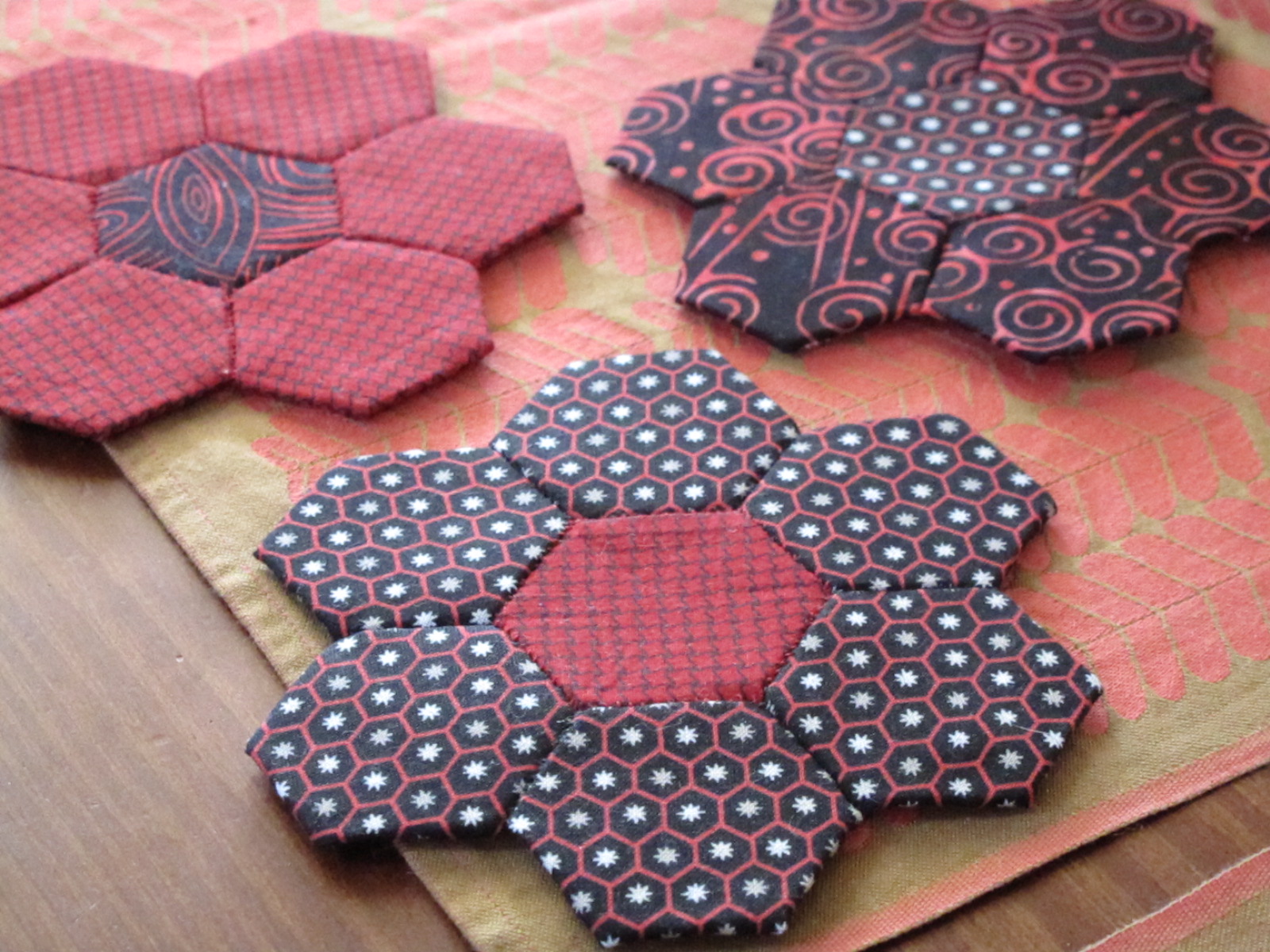 just create every day: hexagon coasters #2
