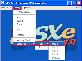 cara setting joystick emulator PS1