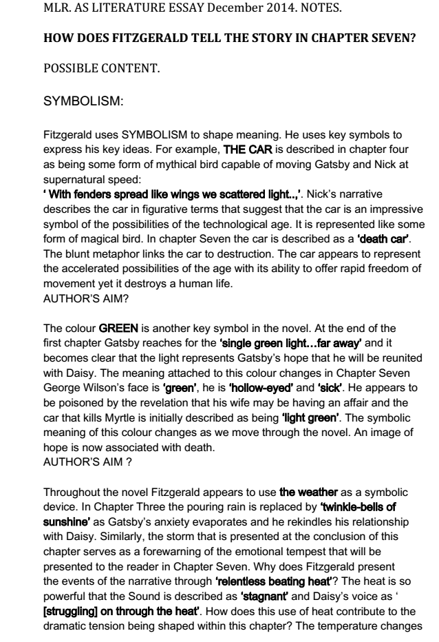 BE CURIOUS: Resources for A LEVEL AQA Literature.: YEAR 12 LESSON ...