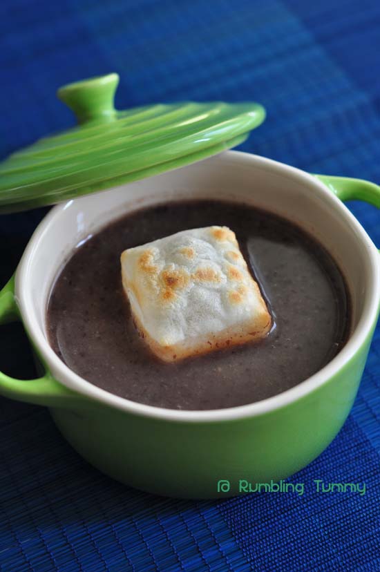 Rumbling Tummy: Easy Sweet Red Bean Soup with Mochi ぜんざい