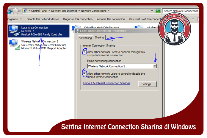 Setting ICS (Internet Connection Sharing) di Windows 7, 8, dan 10 ...