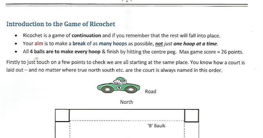 Lithgow Croquet Club: Introduction to Ricochet
